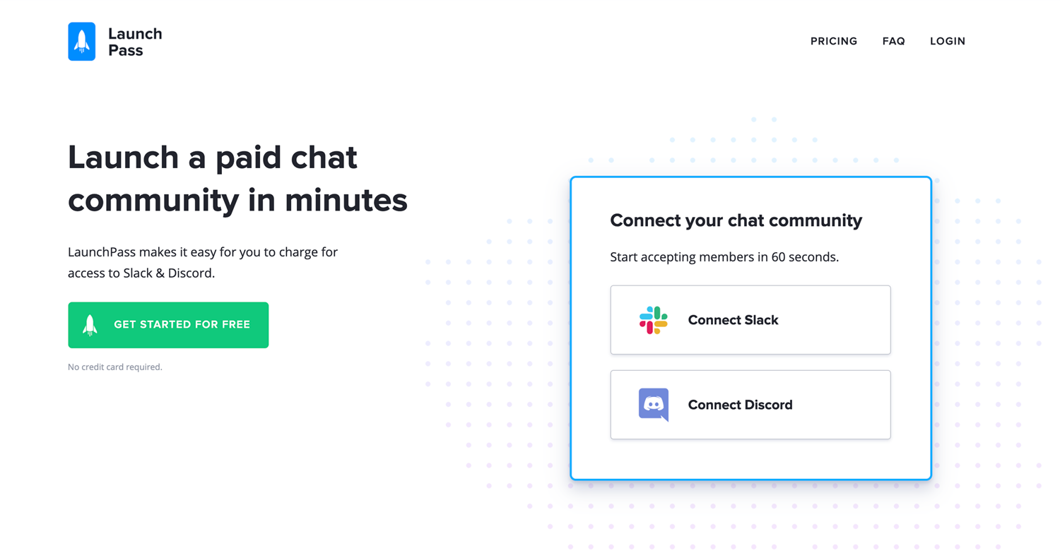 LaunchPass – Launch a Paid Chat Community on Discord or Slack